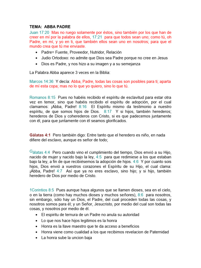Abba Padre 260918 | PDF | Creencia religiosa y doctrina | Contenido bíblico