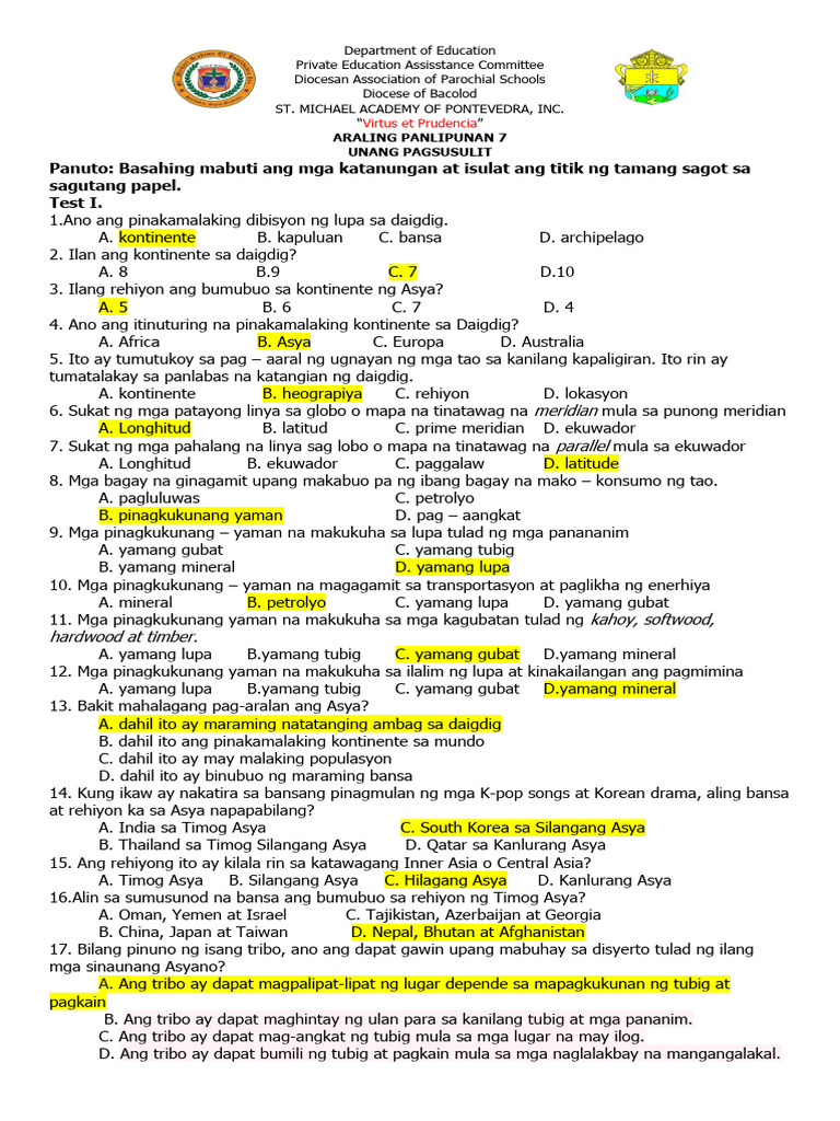 1st Quarter g7 | PDF