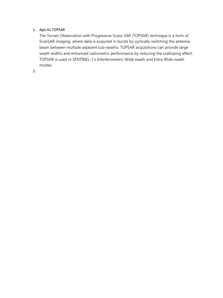 TOPSAR: Advanced SAR Imaging Explained | PDF