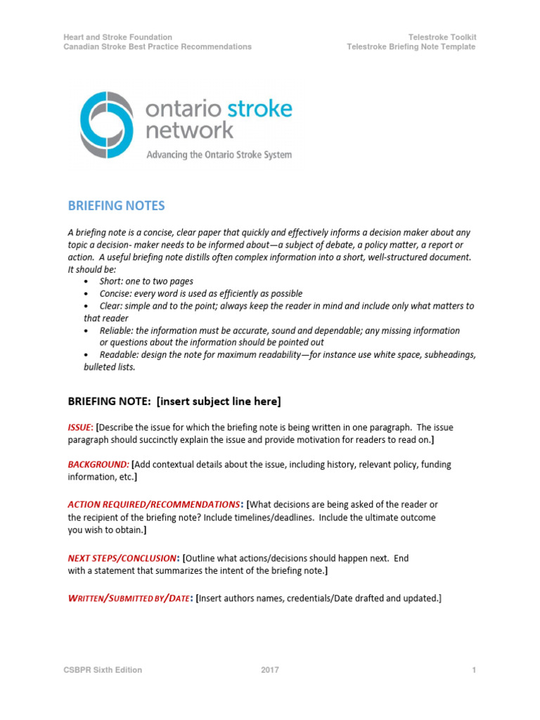 Briefing Note Format Example | PDF