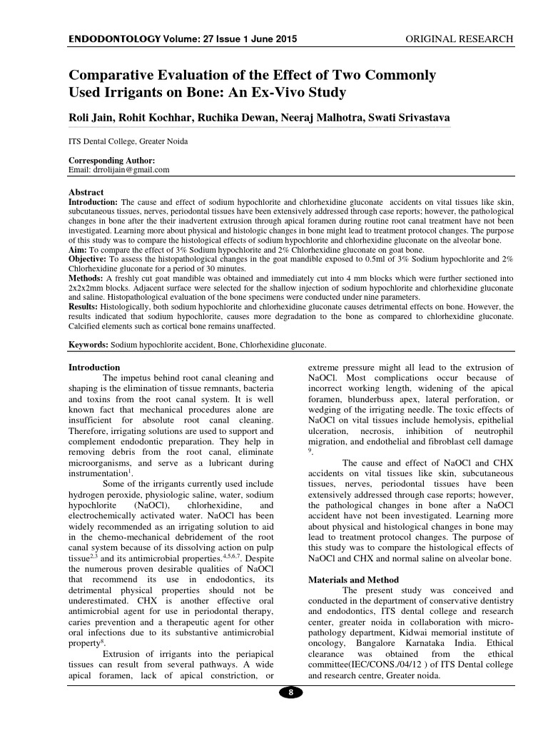 Comparative Evaluation of The Effect of Two Commonly Used Irrigants On ...