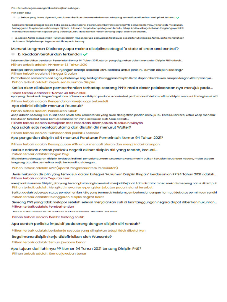 Soal Evaluasi Disiplin | PDF