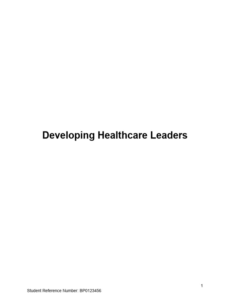 Developing Healthcare Leadership Skills | PDF | Leadership | Health Care
