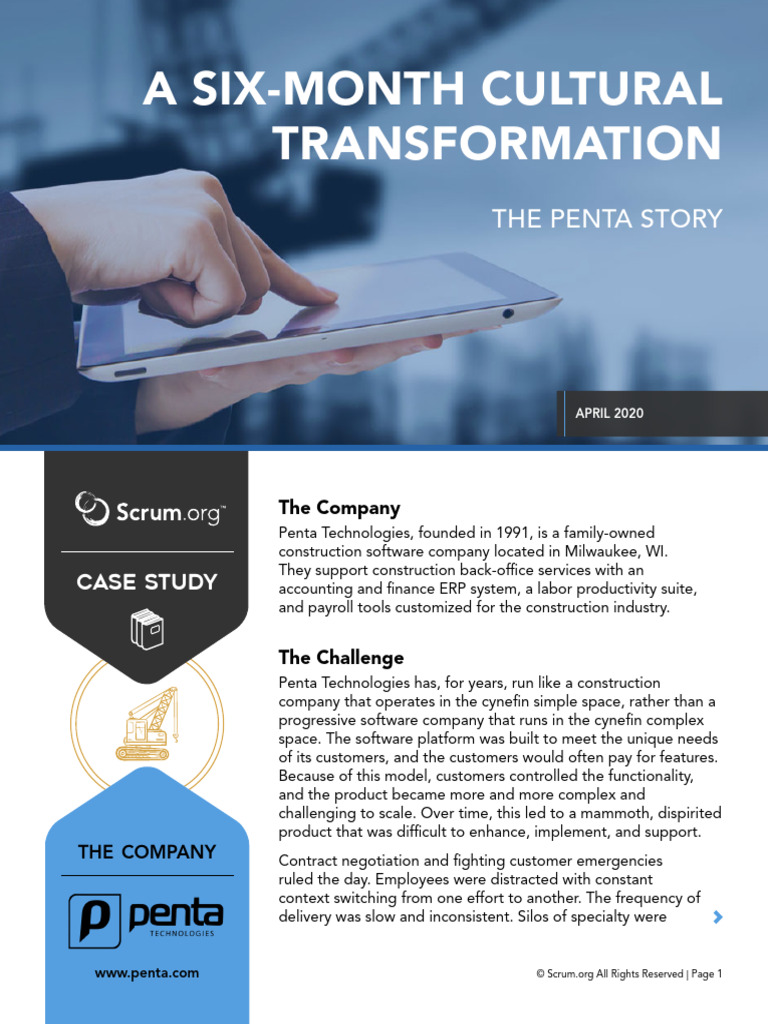 Penta - CASE STUDY Agile | PDF | Scrum (Software Development) | Business