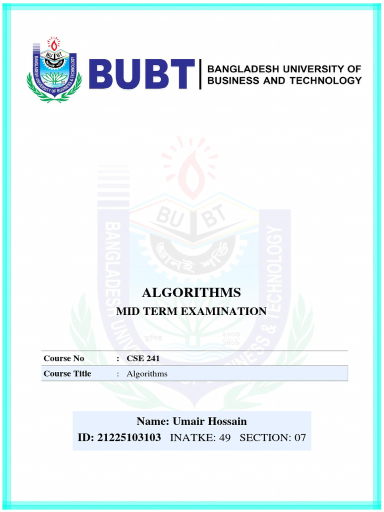 Cse 241 Algorithms Midterm Pdf Dynamic Programming Algorithms 1624