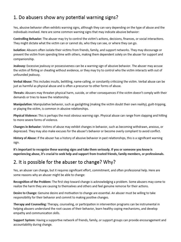 The Abuser | PDF | Psychotherapy | Domestic Violence