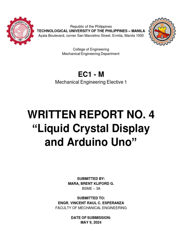 Mara Brent Kliford WR4 EC1 | PDF | Arduino | Light Emitting Diode