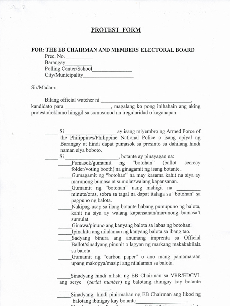 Protest Form | PDF