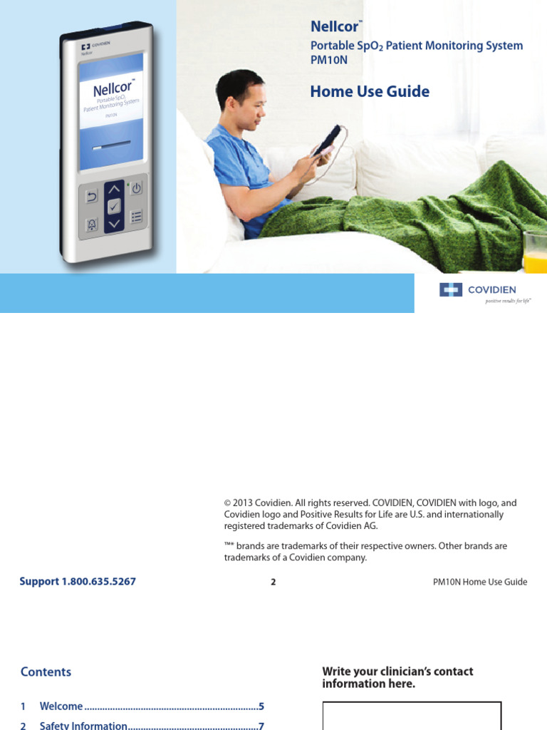 Nellcor PM10N Home Use Guide | PDF | Heart Rate