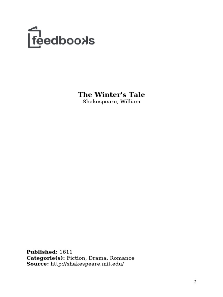 William+Shakespeare+ +the+Winters+Tale | PDF | William Shakespeare