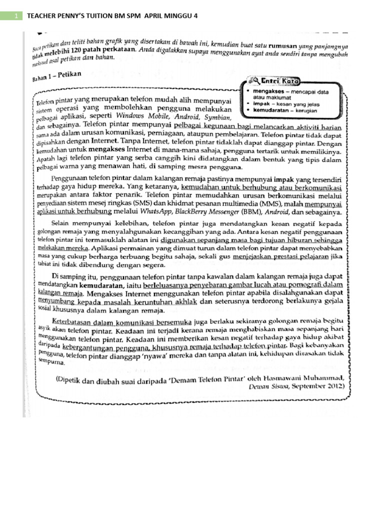 BM Form 4 Kertas 2 April Minggu 4 | PDF | Foreign Language Studies | Art