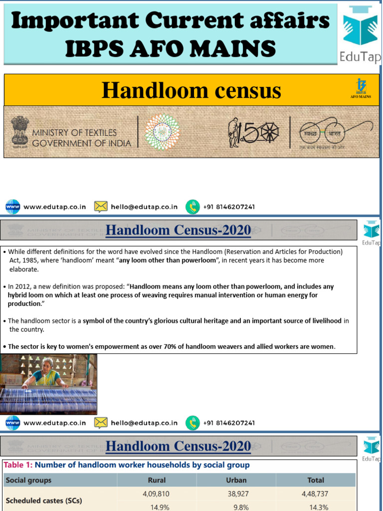 Handloom census | PDF | Loom | Weaving