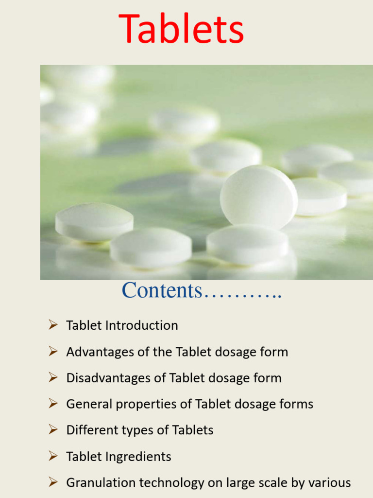Tablets | PDF | Tablet (Pharmacy) | Starch