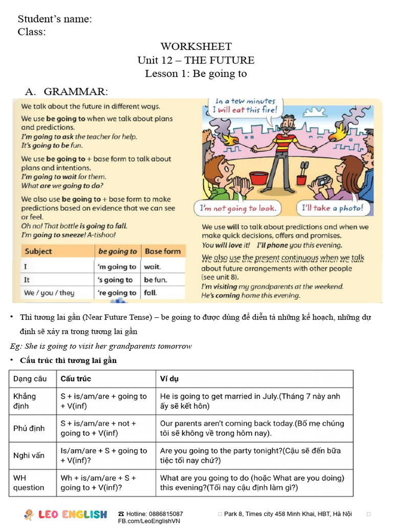 Future Tense Worksheet: Be Going To | PDF | Career & Growth | Social ...