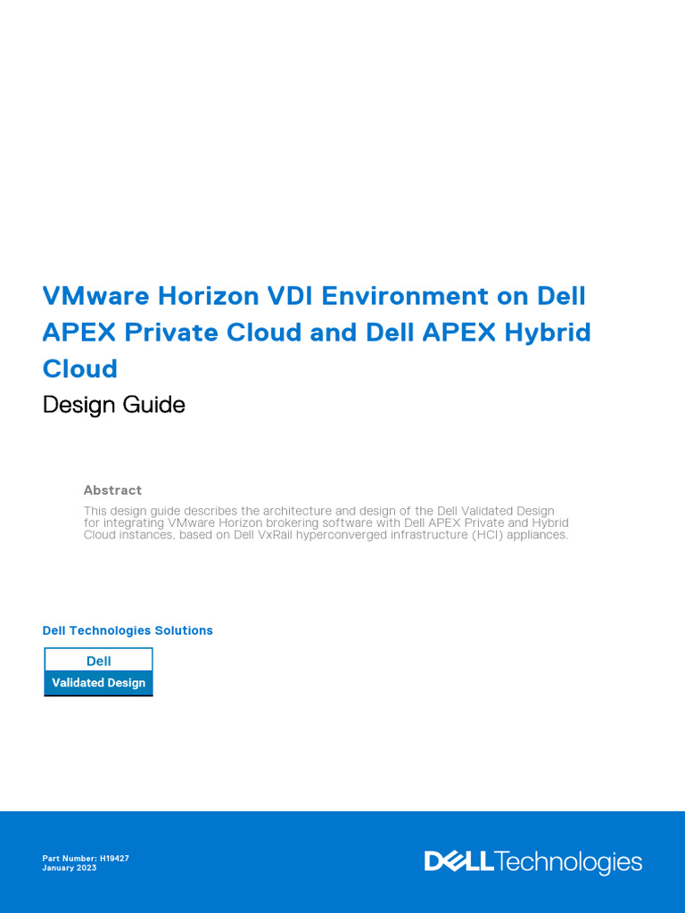 h19427 Vdi Apex Horizon Design Guide | PDF | Cloud Computing | Desktop Virtualization