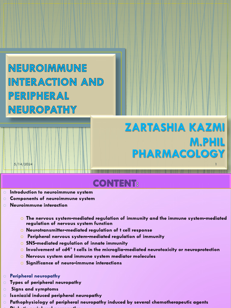 Neuroimmune Interaction and Peripheral Neuropathy | PDF | Peripheral ...