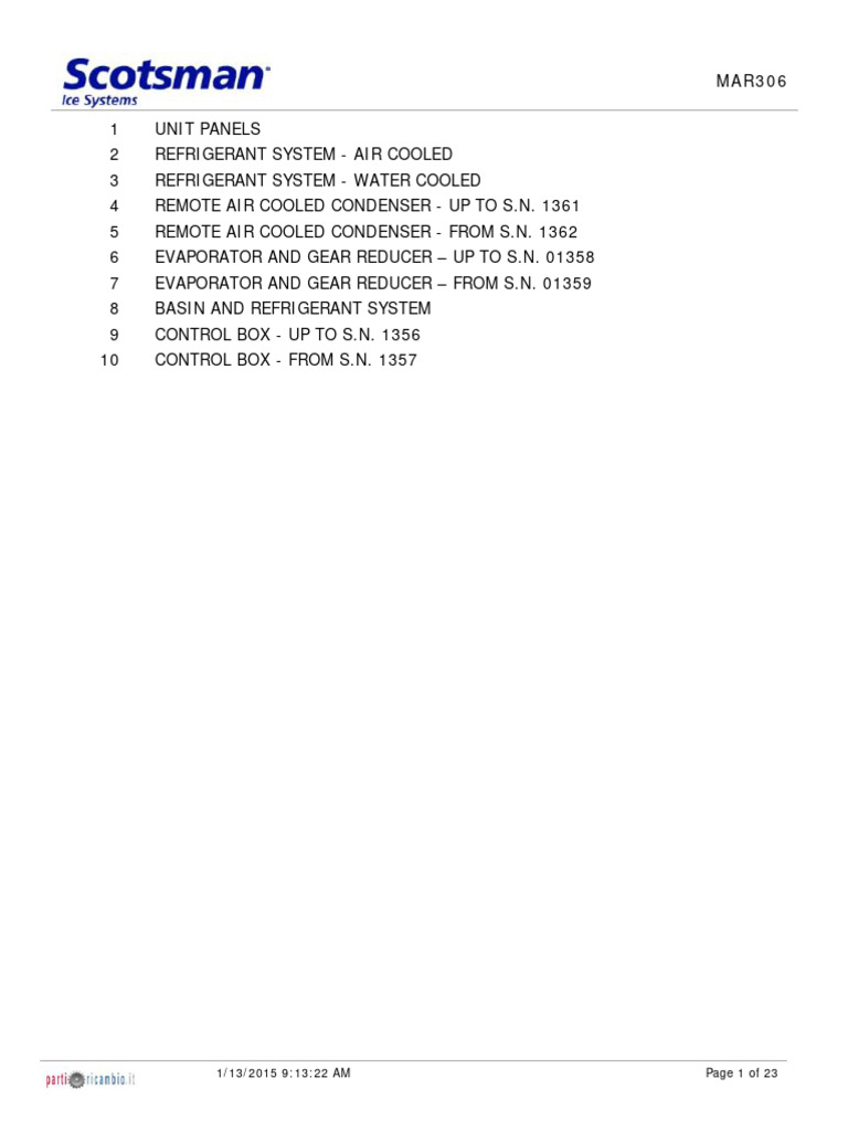 Scotsman MAR 306 | PDF | Heat Exchanger | Mechanical Engineering