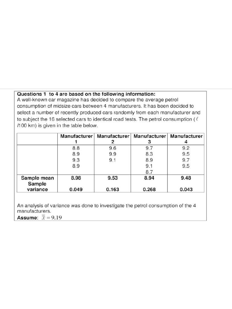 ANOVA Questions | PDF