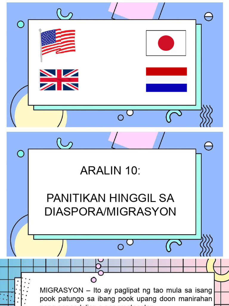 Aralin 10 Panitikan Hinggil Sa Migrasyon o Diaspora | PDF