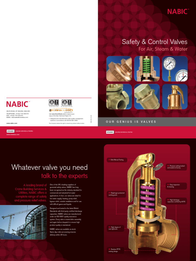 NABIC Safety & Control Valves Guide | PDF | Valve | Pump