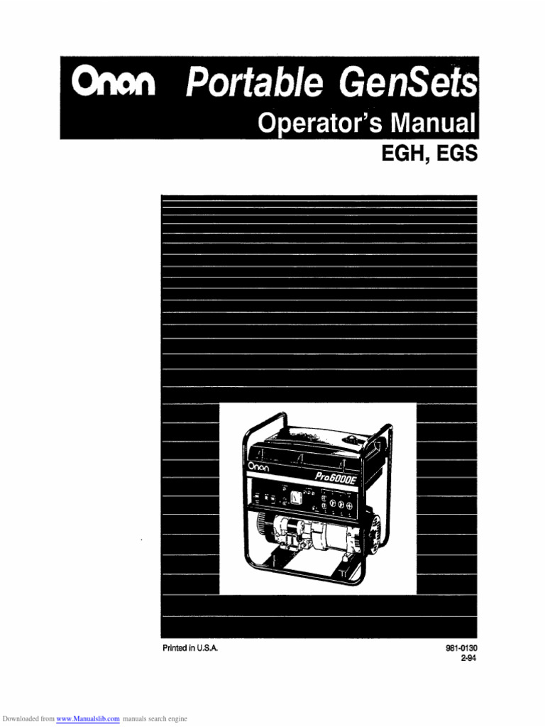 Manual Onan Pro 6000 Egh | PDF | Electric Generator | Gasoline
