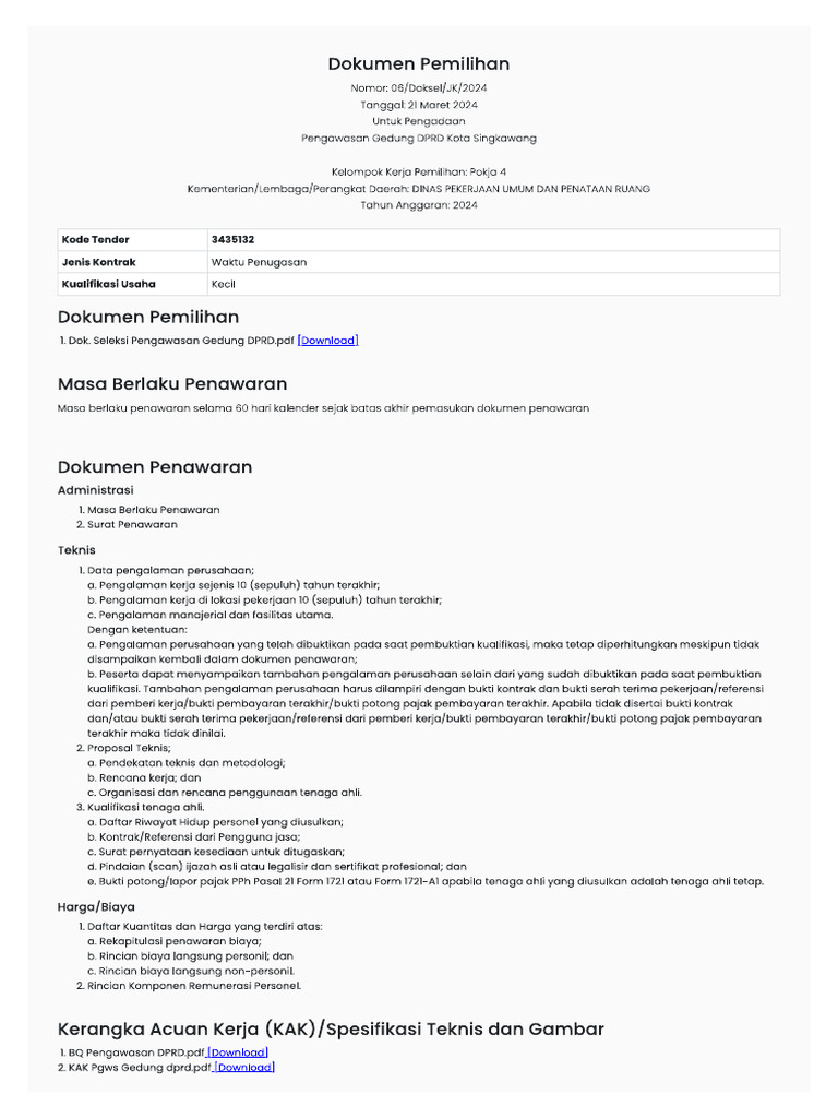 Dok. Pemilihan Pws Ged DPRD Skw | PDF