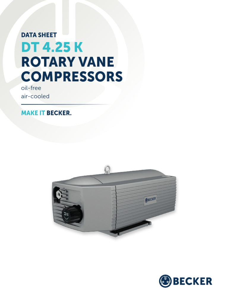 Becker DT 4.25 K Compressor Specs | PDF | Engines | Gas Technologies