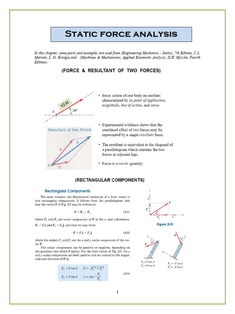 Static Force and Torque Analysis Guide | PDF | Science & Mathematics