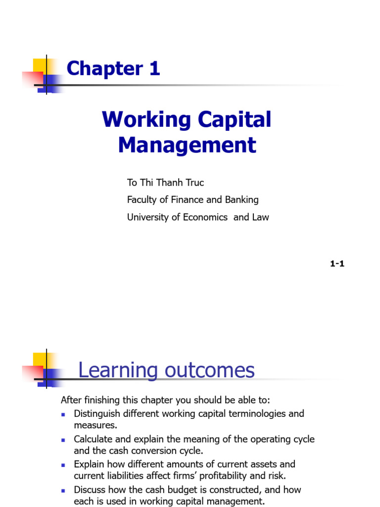 Chapter 1 Working Capital Management | PDF | Working Capital | Loans