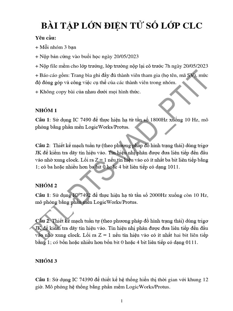 Bài tập lớn ĐTS - D22 - CLC | PDF