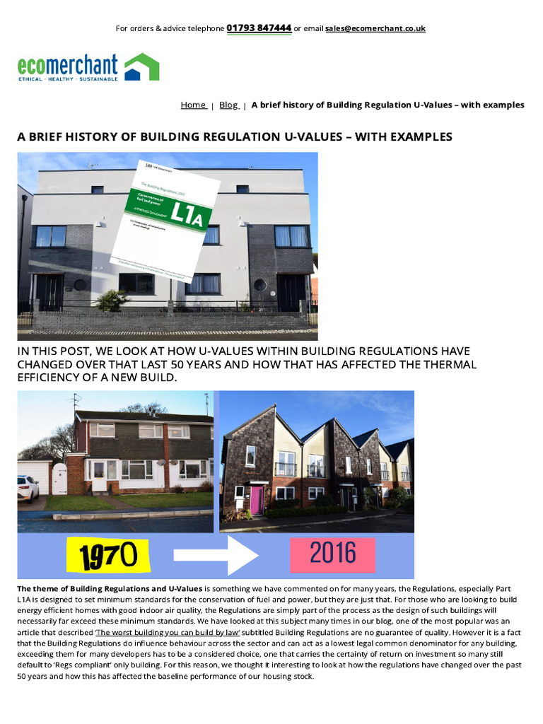 Building Regulation U-Values History _ News _ Ecomerchant | PDF ...