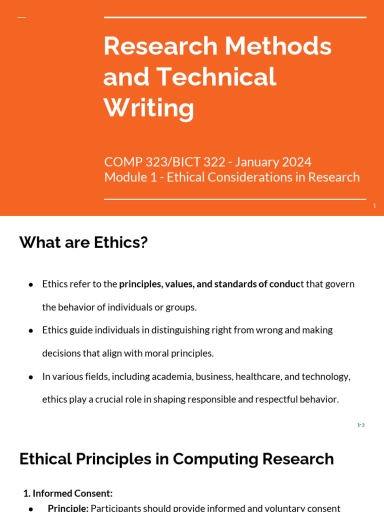 1.1 - Ethical Considerations in Computing Research | PDF | Informed ...