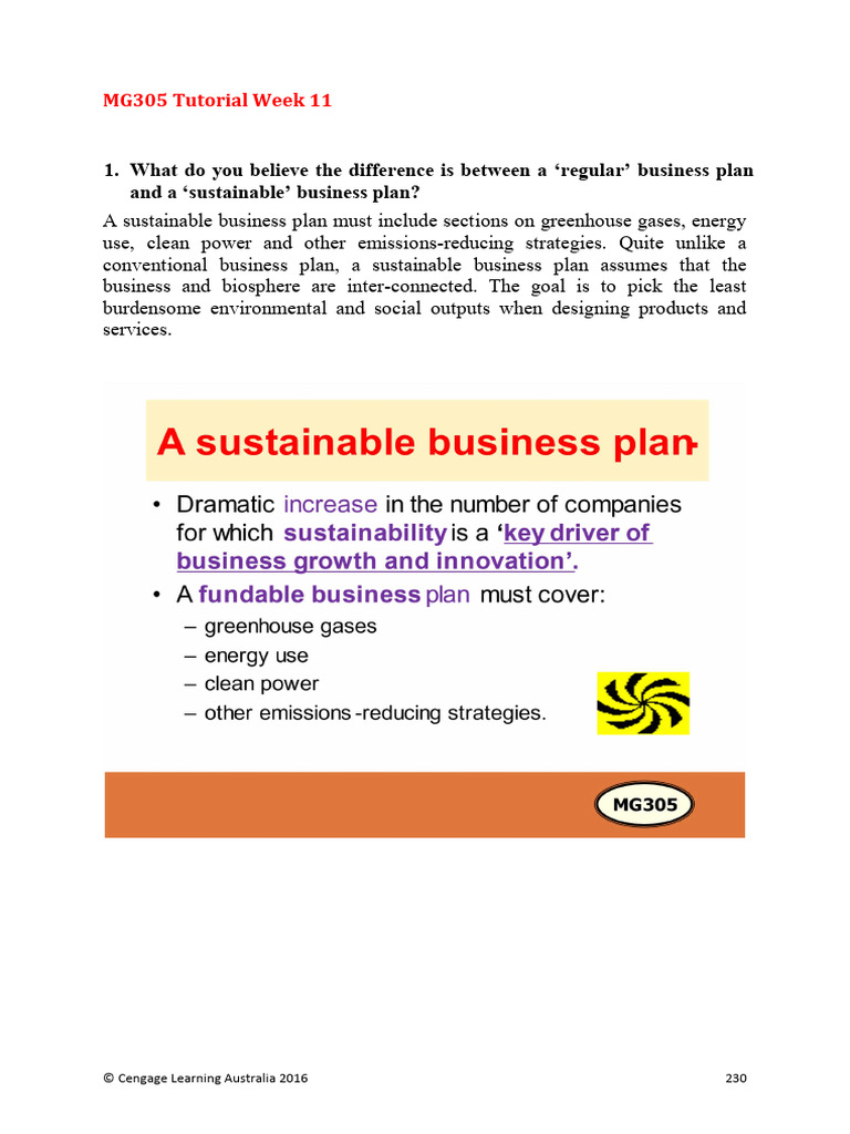MG305 Tutorial - Week 11 - Answers | PDF | Sustainability | Entrepreneurship