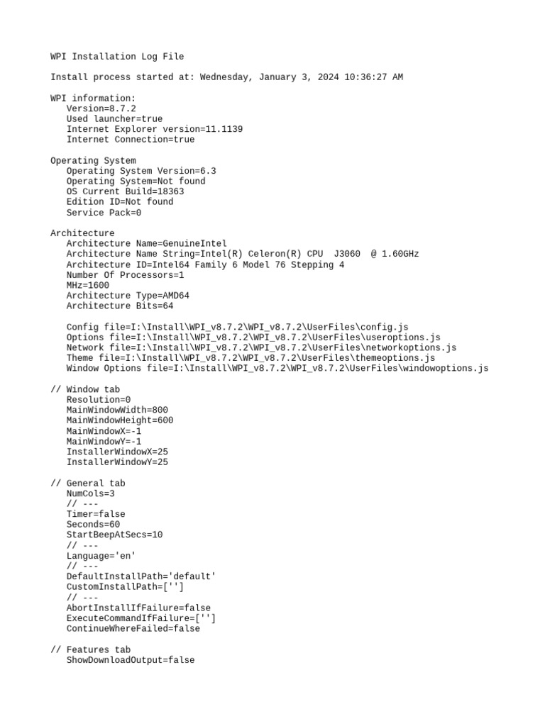 WPI Log | PDF | Operating System | Computing Platforms