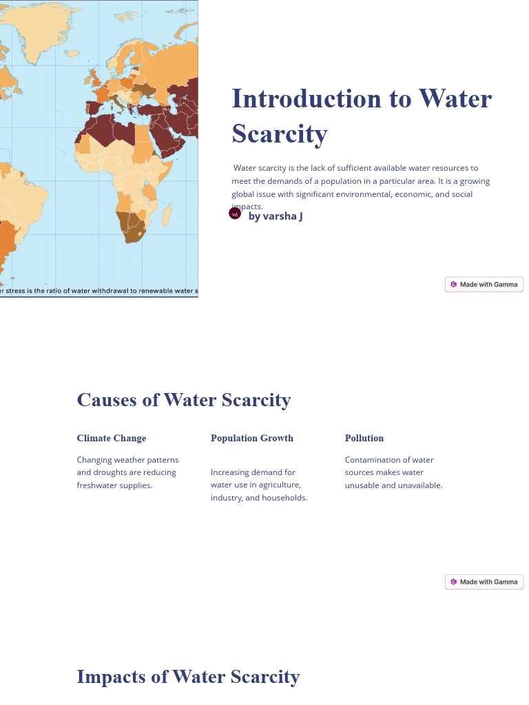Introduction To Water Scarcity | PDF | Water Conservation | Water Scarcity