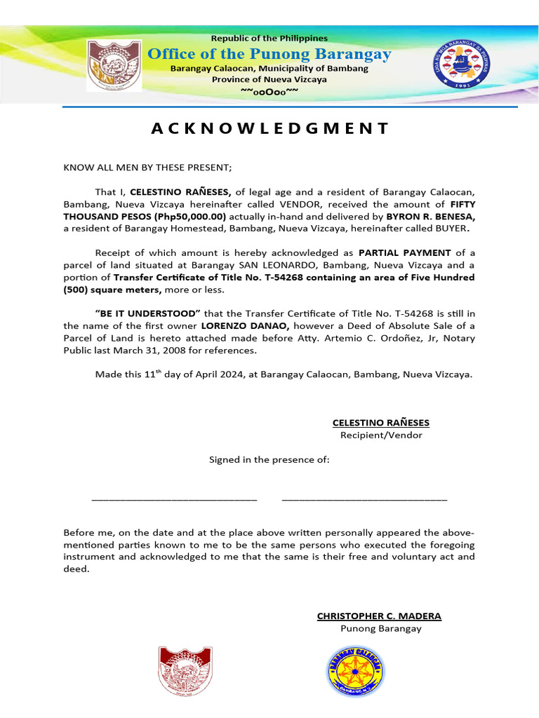 Acknowledgement | PDF | Common Law | Civil Law (Common Law)
