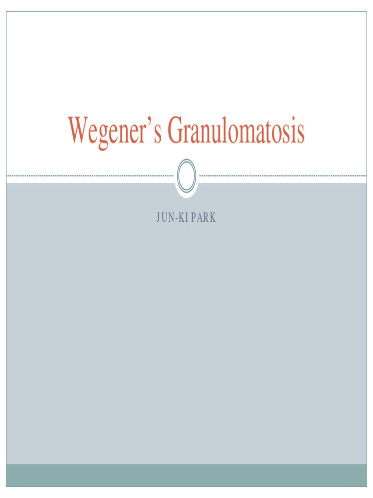 Wegeners Granulomatosis | PDF | Immune System | Medicine