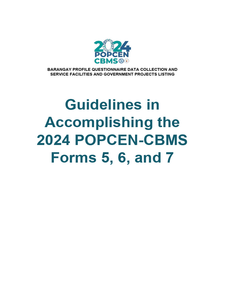 For LGUs Guidelines in Accomplishing POPCEN CBMS Forms 5 6 and 7 ...