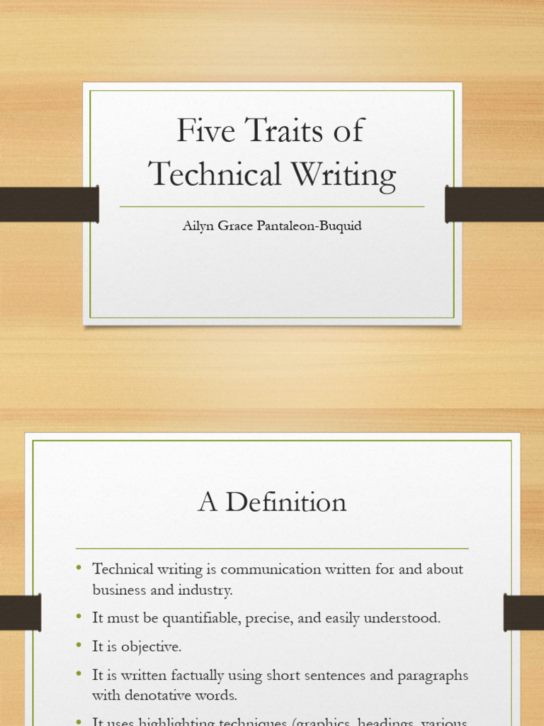 5-Traits-of-Technical-Writing | PDF | Essays | Writing
