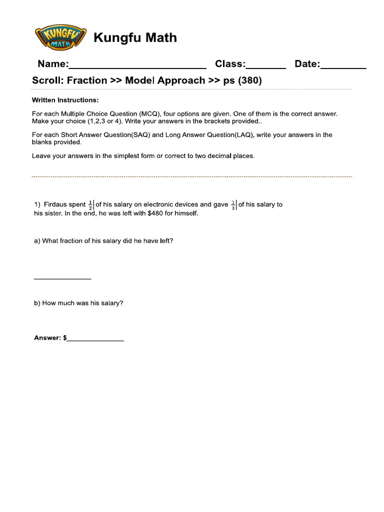 6th Fractions | PDF