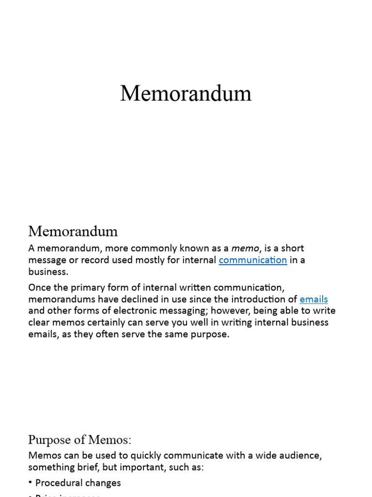 Memorandum | PDF | Memorandum | Human Communication