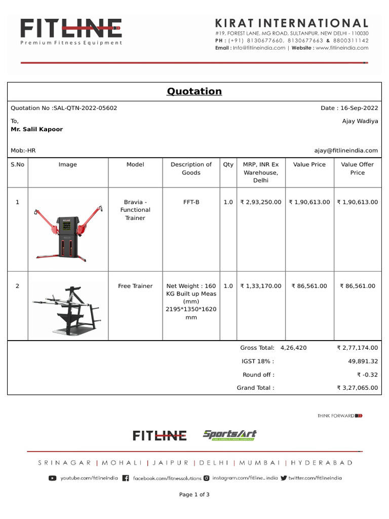 Fitline Quote | PDF | Prices | Economies