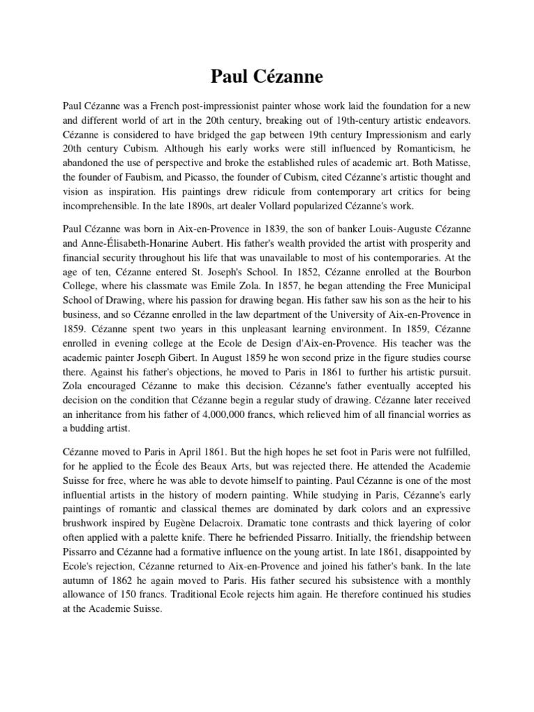 Cezzane | PDF | Paul Cézanne | Impressionism