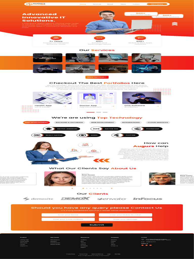 Augurs Technologies Wesite UI | PDF | Mobile App | Information Technology
