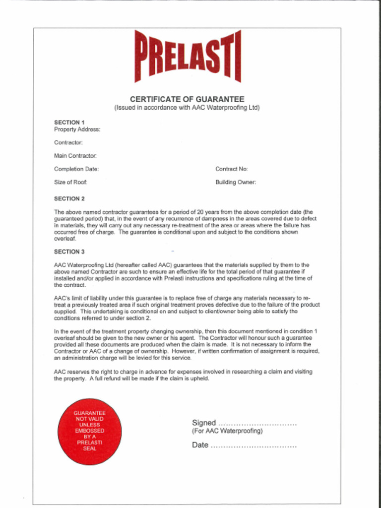 Specimen-Certificate-of-Guarantee | PDF