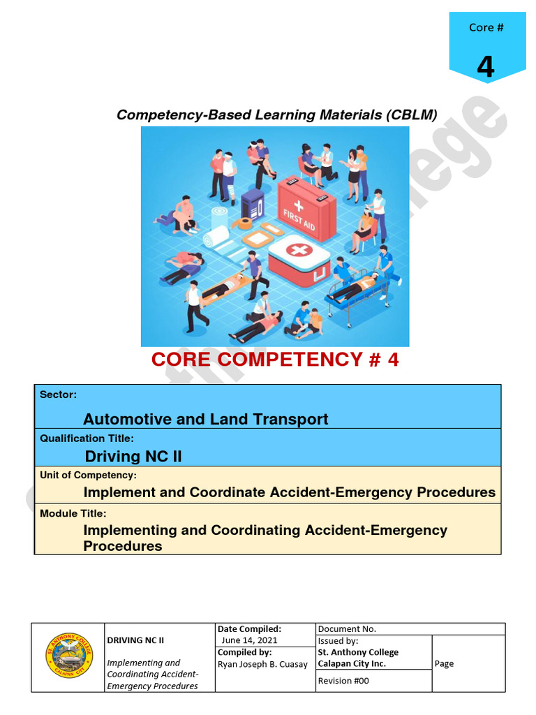 Core 4 Implement and Coordinate Accident-Emergency Procedures | PDF