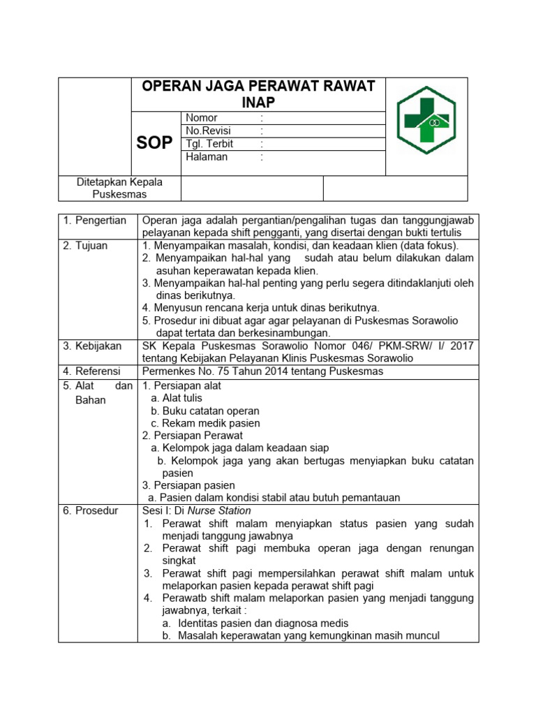 SOP-PERGANTIAN-SHIFT | PDF