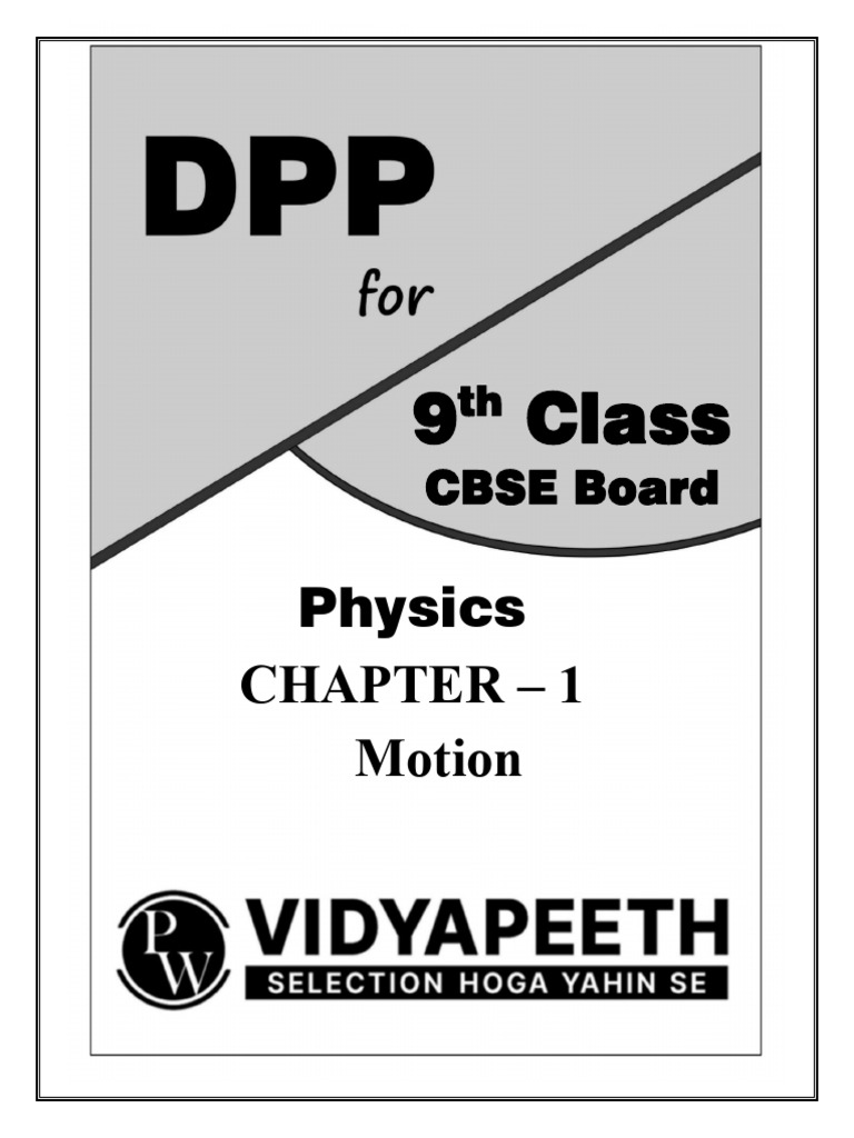 Motion _ DPPs | PDF | Acceleration | Speed