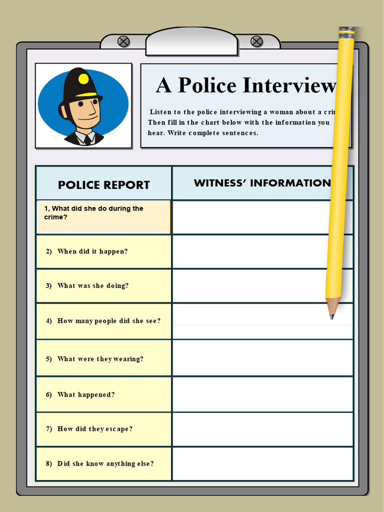 A Police Intervew Listening Information Gap | PDF