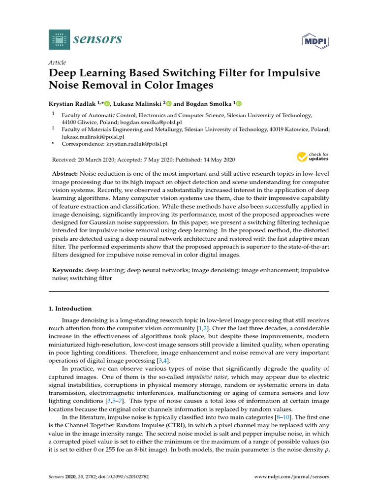 Sensors 20 02782 v2 | PDF | Deep Learning | Computer Vision